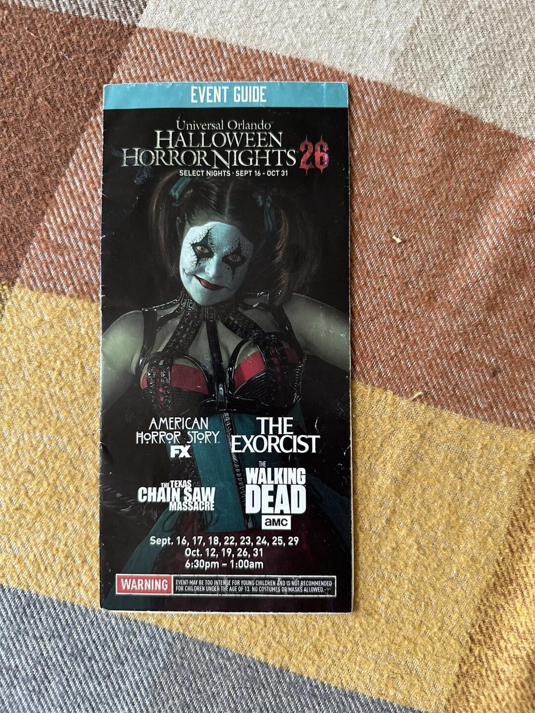 Halloween Horror Nights Event Guide Map 2016 HHN 26 Universal Studios ...