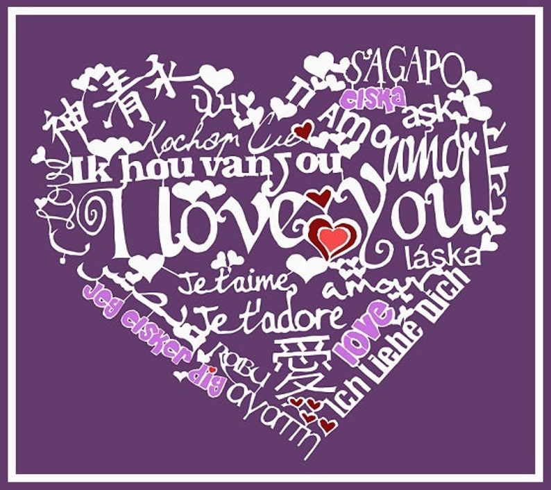 Languages of Love - Valentines Papercut PERSONAL Use TEMPLATE / Pattern ...