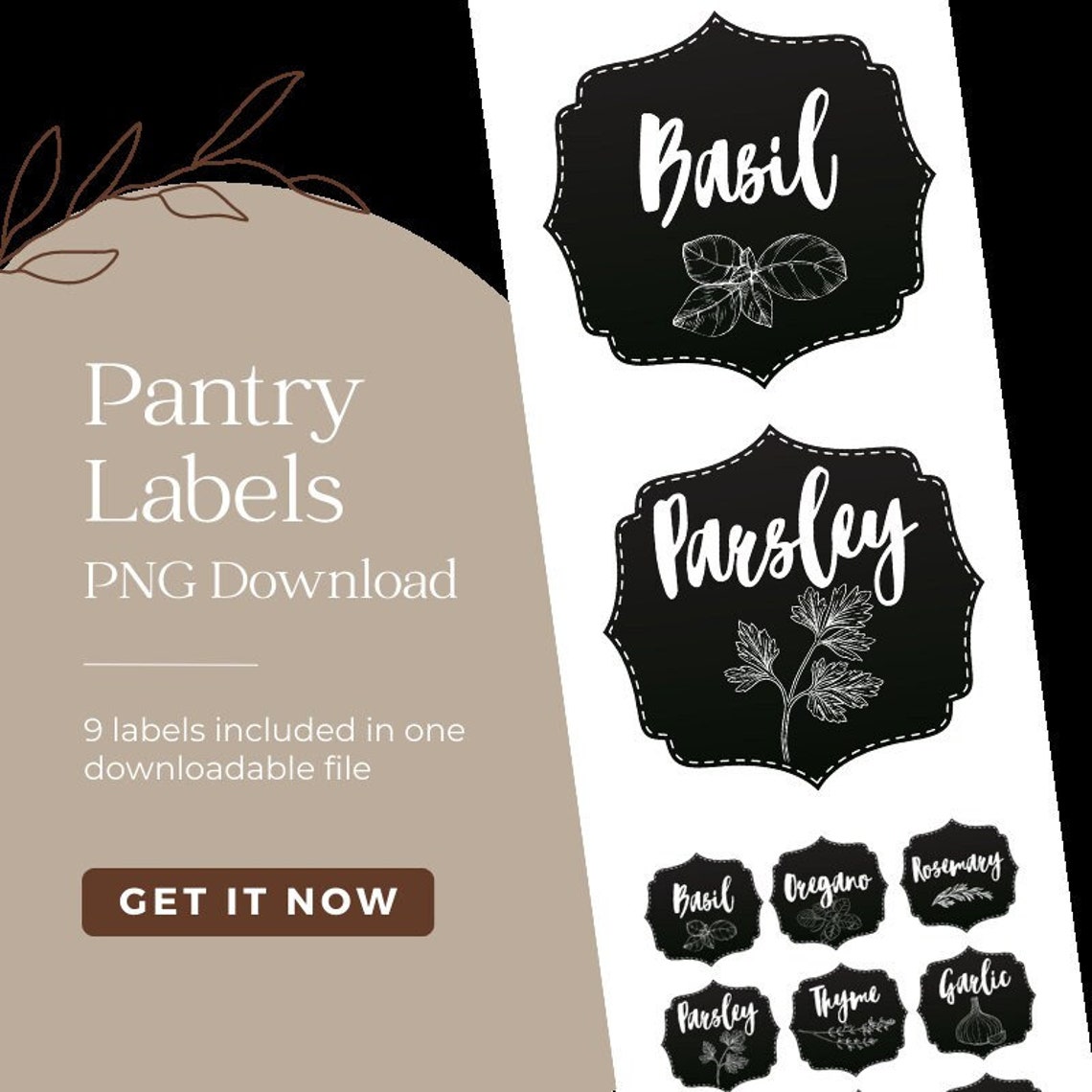 Kitchen Herb and Spice Labels – Digital PNG File, Household Labels - Etsy