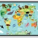Animal World Map for Kids Room Nursery World Map Baby Room | Etsy