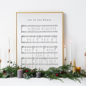 Joy to the World,music Sheet Wall Art,christmas Song Printable Sign ...