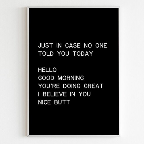 Just in Case No One Told You Today Motivational Wall Art - Etsy
