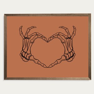 Halloween Printable Wall Art,skeleton Heart Hands,skeleton Hand Wall ...