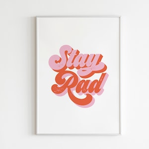 Stay Rad Wall Art, Retro Wall Art,bohemian Print,boho Poster,hippie ...