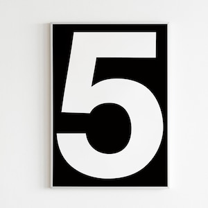Number 5 Print ,birthday Print, Printable Wall Art, Scandinavian Print ...