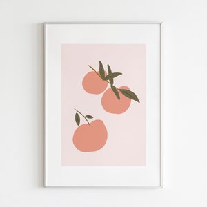 Peaches Print,peaches Wall Art,abstract Wall Art,fruits Print,printable ...