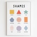 Educational Wall Art, Printable Geometric Shapes Poster, Boho Numbers ...