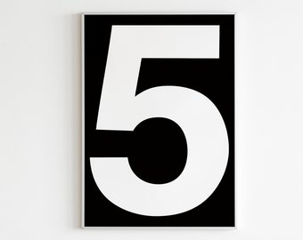Number 5 Poster | Etsy