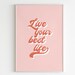 Live Your Best Life Wall Art, Inspirational, Retro Print, Boho Poster ...