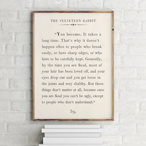 The Velveteen Rabbit Quote Print,custom Text Print,inspirational ...