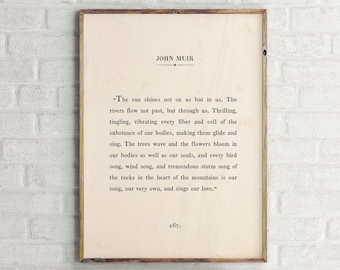 John Muir Quote Wall Art - Etsy