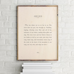 John Muir Quote Wall Art - Etsy
