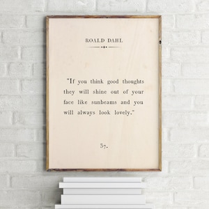 Roald Dahl Quote Print, Book Quote Wall Art, Inspirational Motivational ...