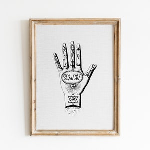 Occult Hand Sketch Printable Wall Art,halloween Print,hand Sketch ...
