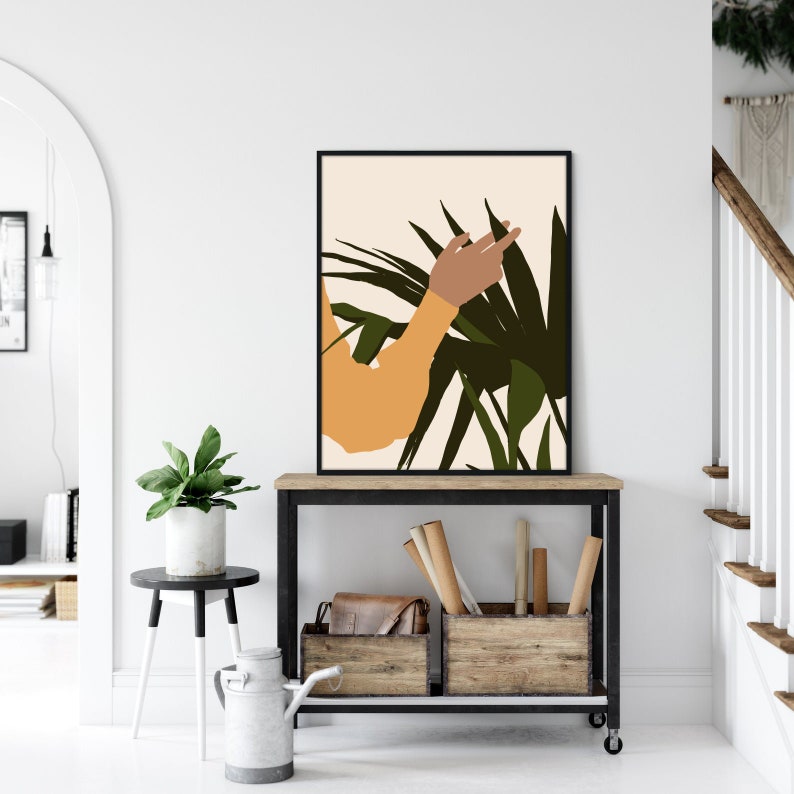 Abstract Palm Leaf Print Palm Leaf Wall Art Abstract Wall - Etsy