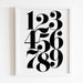 Numbers Wall Art, Printable Poster, Scandinavian Poster, Minimalist ...