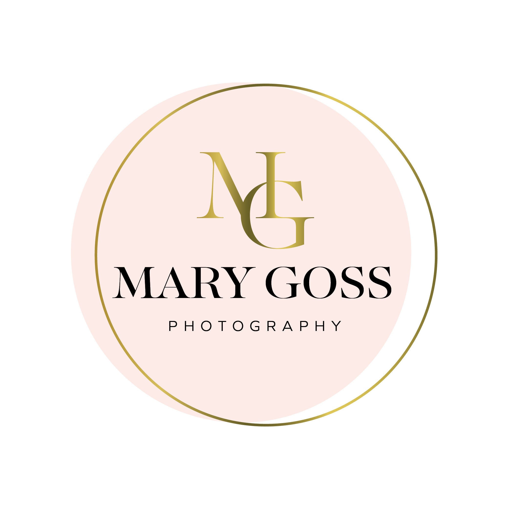 Premade Logo Pink Gold Circle Logo Photography Logo Spa | Etsy