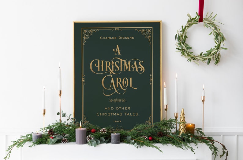 A Christmas Carol Book Cover Printable Wall Artcharles - Etsy