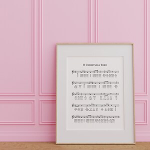 O Christmas Tree Music Sheet Printable Wall Art,o Tannenbaum Poster ...