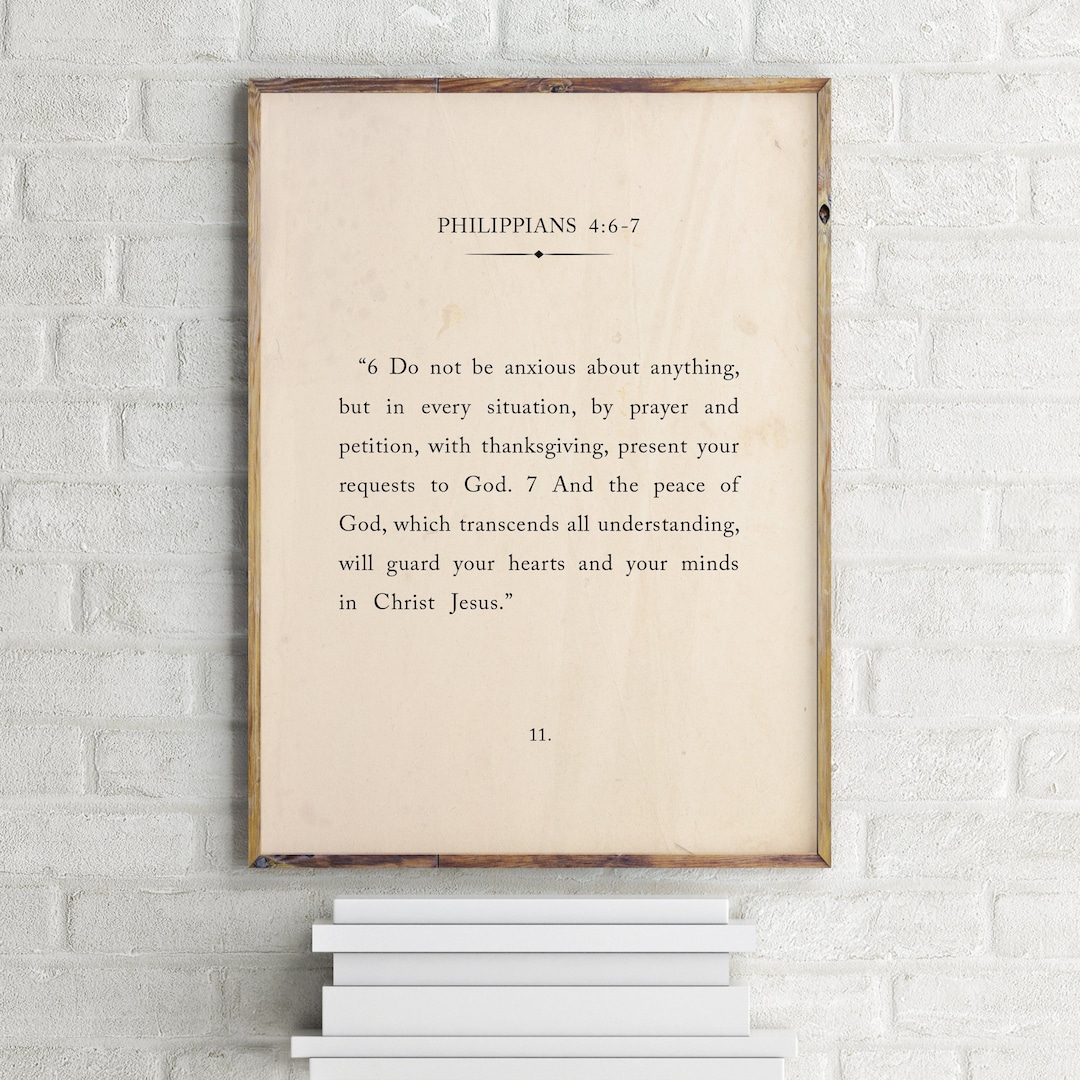 Philippians 4:6-7 Printable Wall Art,book Page,do Not Be Anxious,bible ...