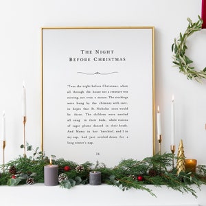 Twas the Night Before Christmas Printable Wall Art,christmas Sign,book ...