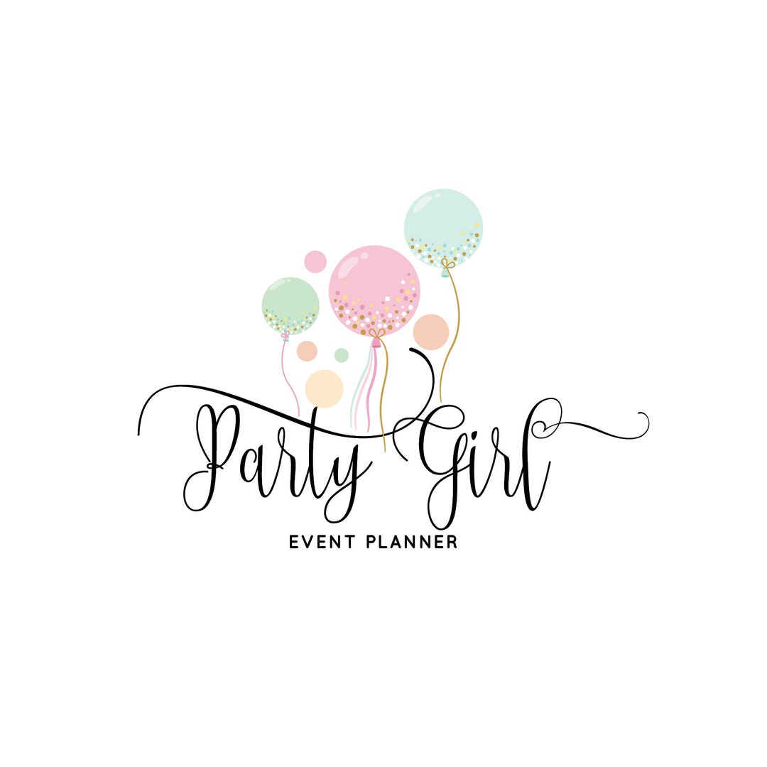 Balloon Logo Design,party Planner Logo,event Logo,glitter Confetti Logo ...