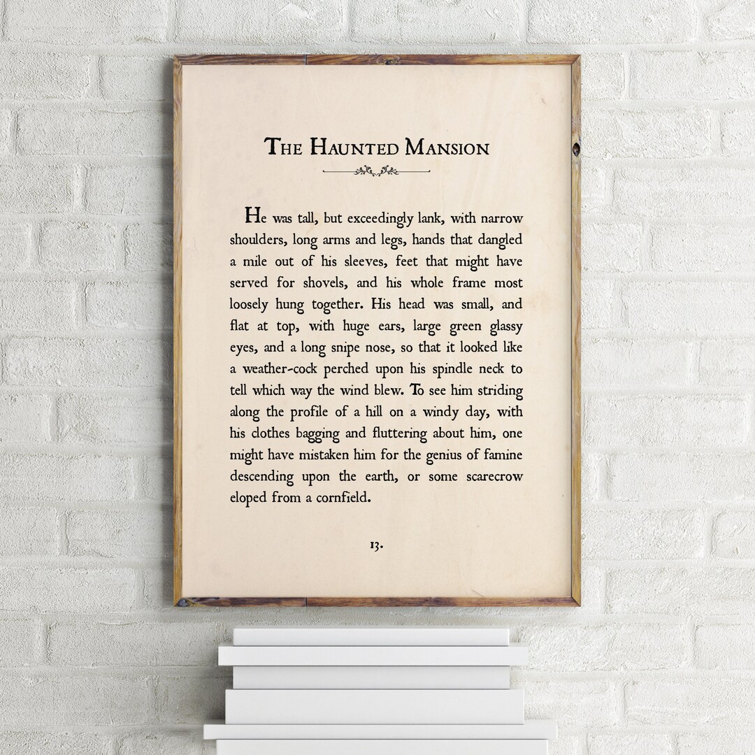 The Haunted Mansion Book Page,halloween Printable Poster,halloween ...