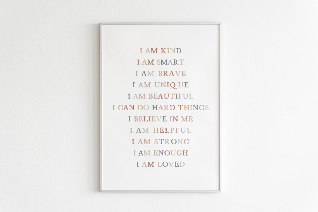 Affirmations for Kids Printable Wall Art,kids Affirmations Print,i Am ...
