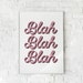 Blah Blah Blah Wall Art Blah Pink Print3d Wall Arttrendy - Etsy