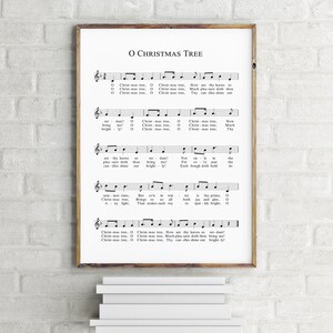 O Christmas Tree Music Sheet Printable Wall Art,o Tannenbaum Poster ...