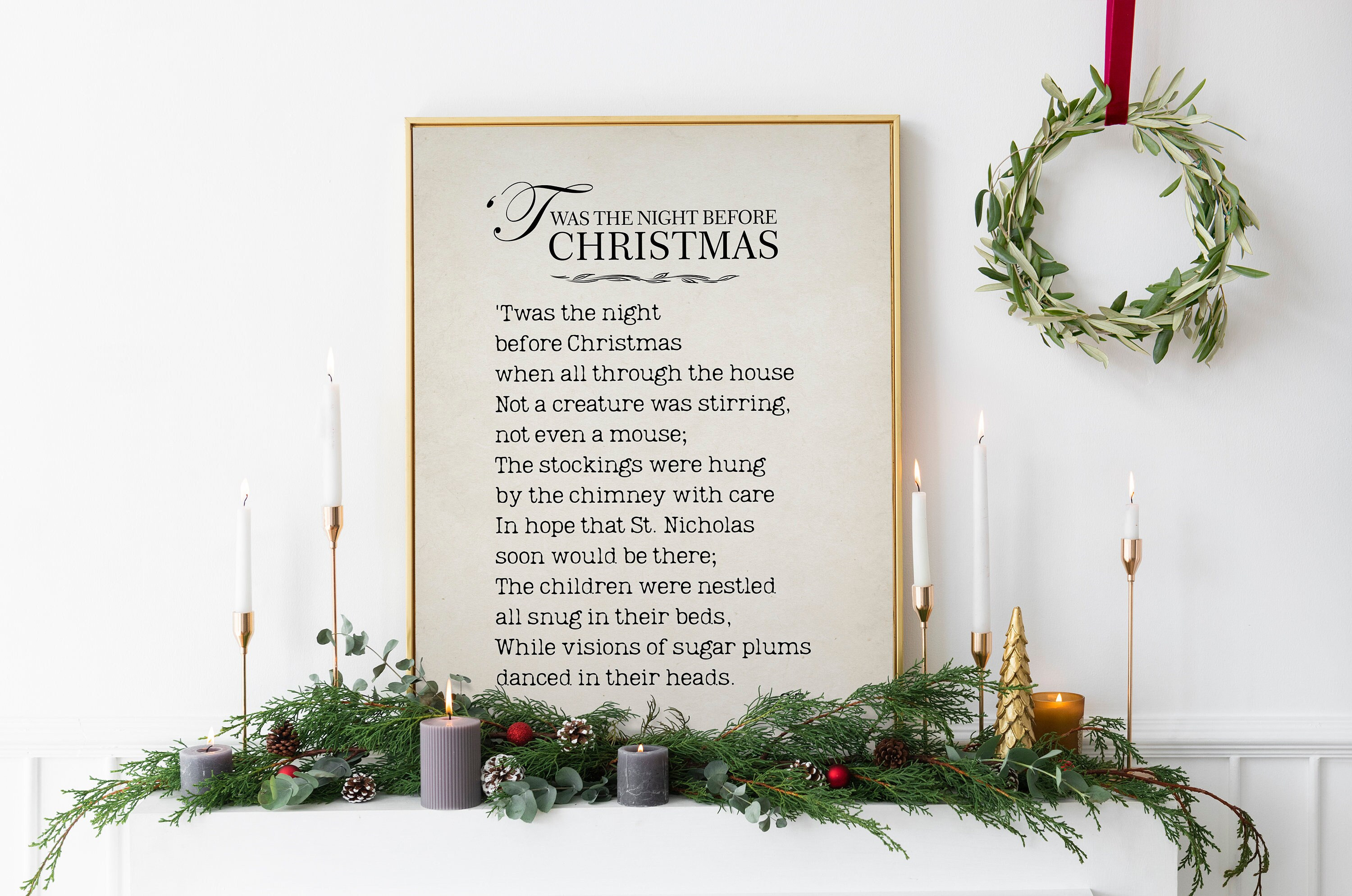 Twas the Night Before Christmas Printable Wall Art Christmas - Etsy