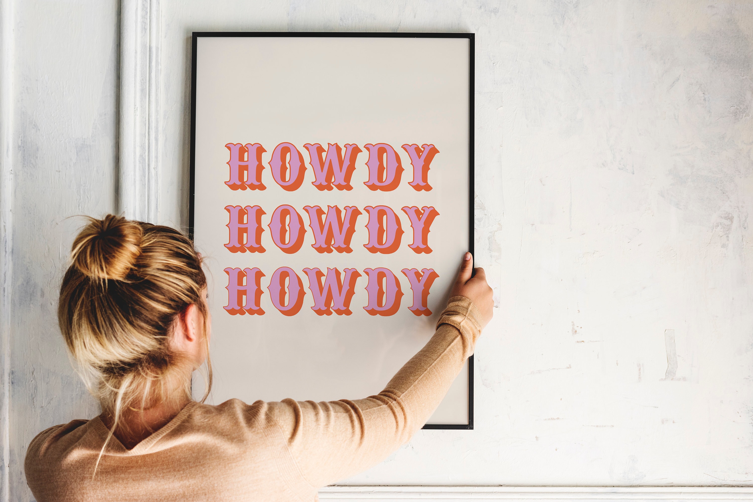Howdy Howdy Printable Wall Art3d Font Printtrendy Wall | Etsy UK