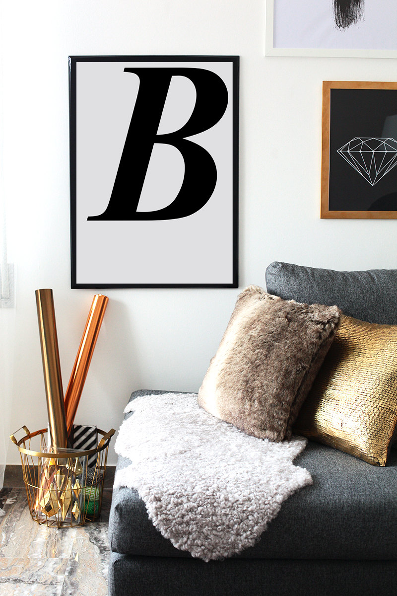 B Letter Printable Wall Art,printable Letters,scandinavian Poster,home ...