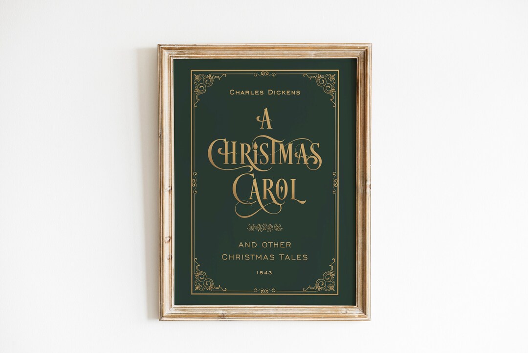 A Christmas Carol Book Cover Printable Wall Art,charles Dickens Print,a ...