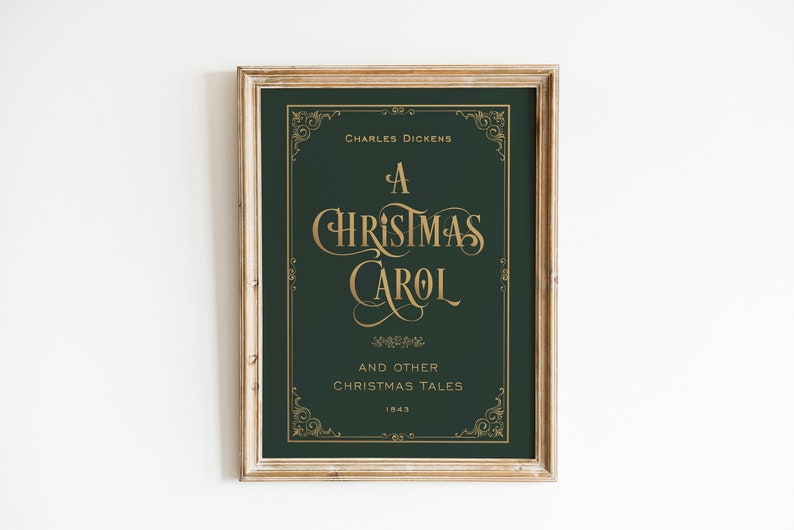 A Christmas Carol Book Cover Printable Wall Artcharles - Etsy