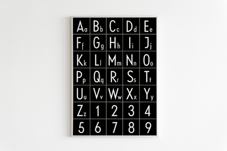 Alphabet Print Numbers Wall Art Kindergarten Signplayroom | Etsy