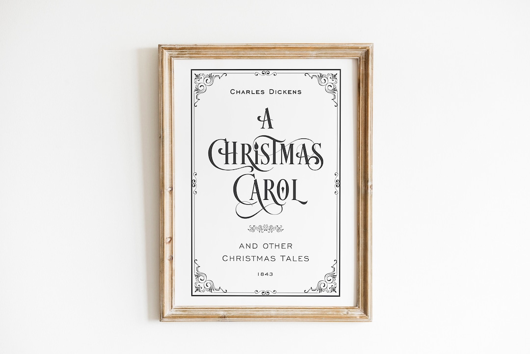 A Christmas Carol Book Cover Printable Wall Art,charles Dickens Print,a ...