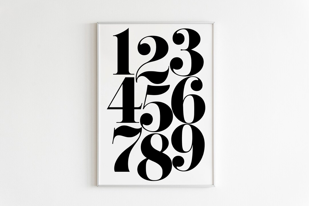 Numbers Wall Art, Printable Poster, Scandinavian Poster, Minimalist ...