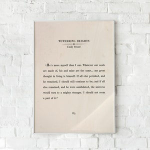 Wuthering Heights, Book Page, Printable Wall Art,emily Bronte Quote ...