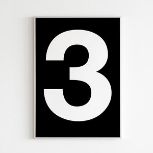 Number 3 Printable,birthday Print,printable Wall Art,scandinavian ...