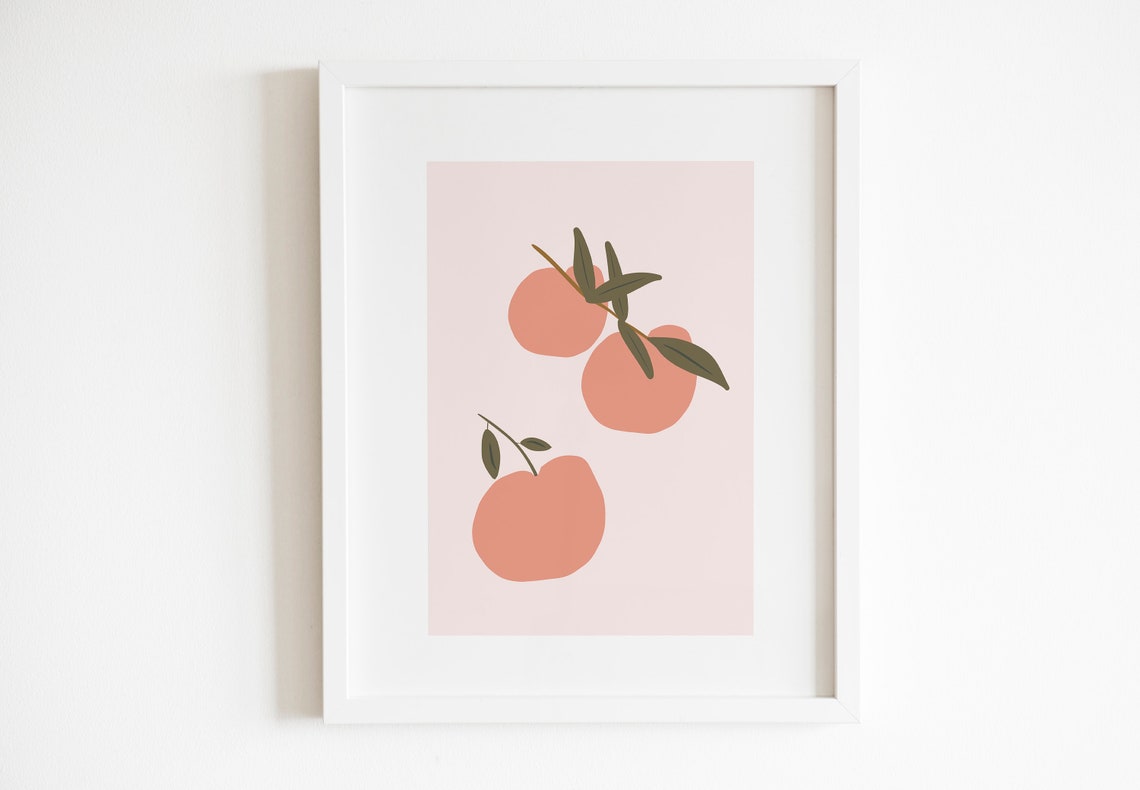 Peaches PrintPeaches Wall ArtAbstract Wall ArtFruits | Etsy