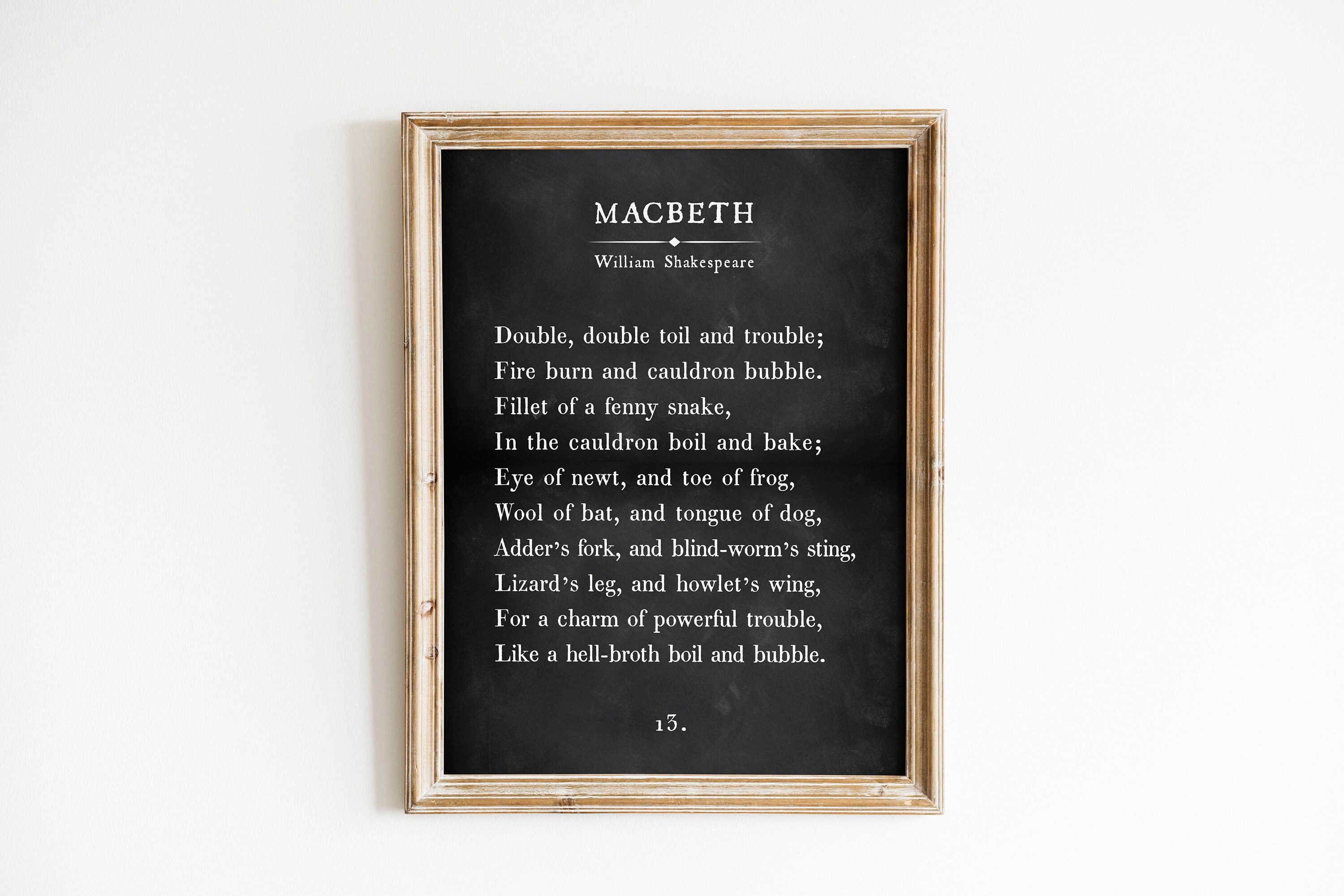 Halloween Printable Wall Art Macbeth William Shakespeare - Etsy