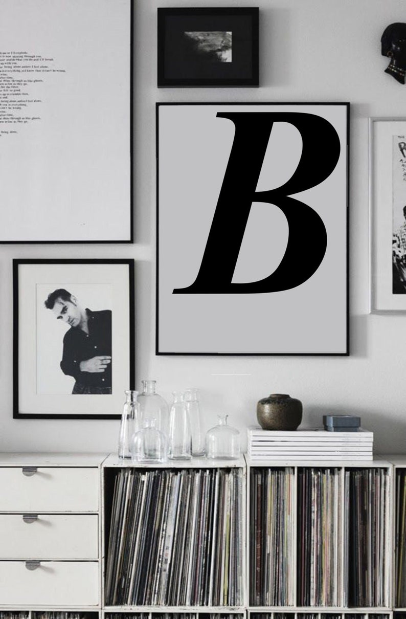 B Letter Printable Wall Art,printable Letters,scandinavian Poster,home ...