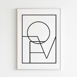 LOVE Abstract Geometric Printable Wall Art - Love Print - Affiche ...