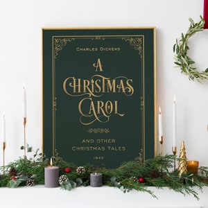 A Christmas Carol Book Cover Printable Wall Art,charles Dickens Print,a ...
