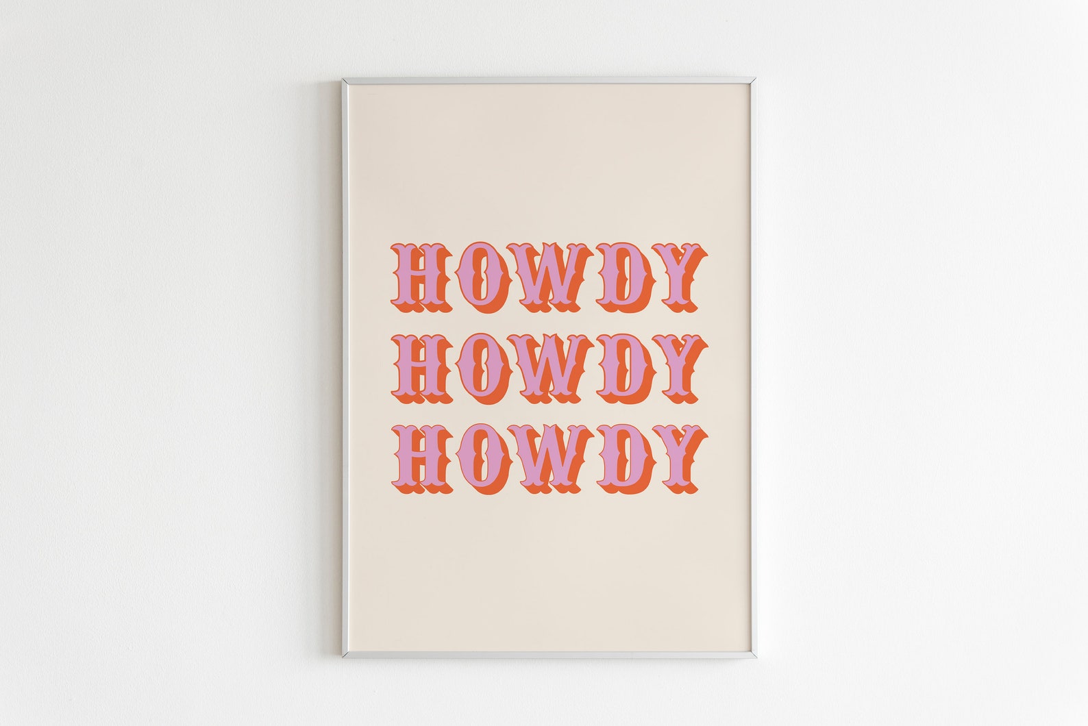 Howdy Howdy Printable Wall Art3d Font Printtrendy Wall - Etsy