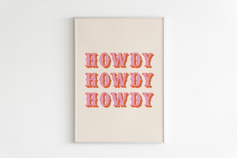 Howdy Howdy Printable Wall Art3d Font Printtrendy Wall - Etsy