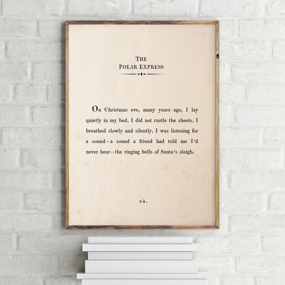 The Polar Express Printable Quote, Christmas Poster, Book Page Print ...