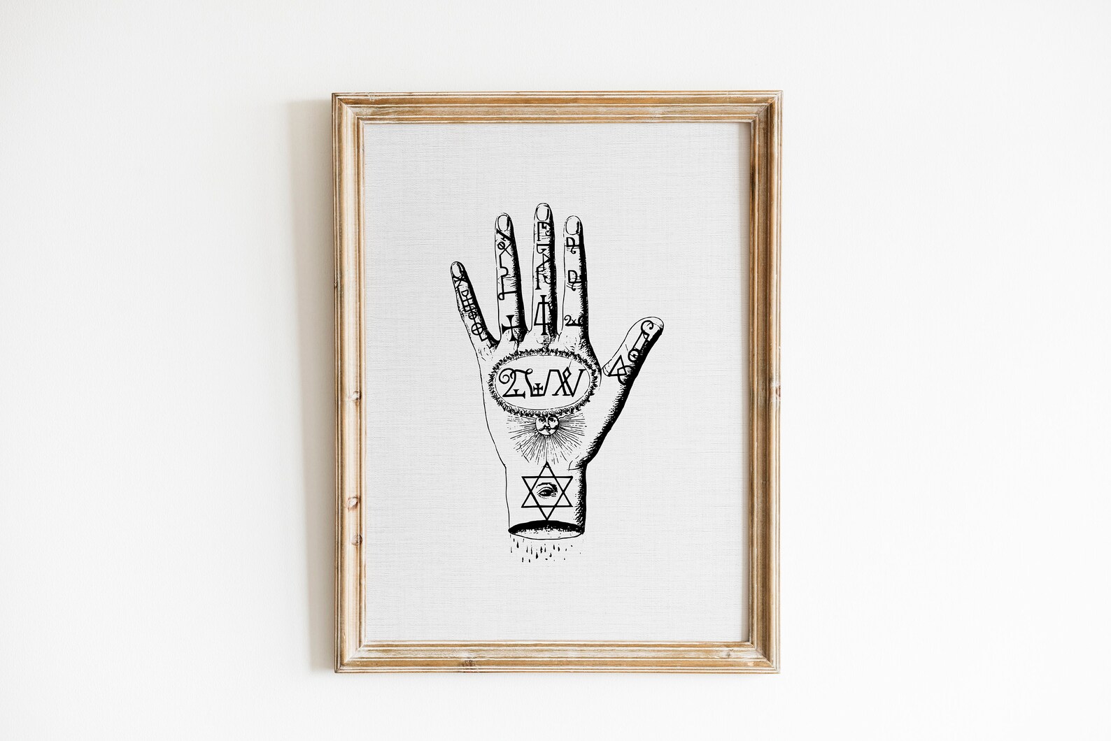 Occult Hand Sketch Printable Wall Arthalloween Printhand - Etsy