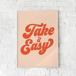 Take It Easy Wall Art, Retro Wall Art,bohemian Print,boho Poster,hippie ...